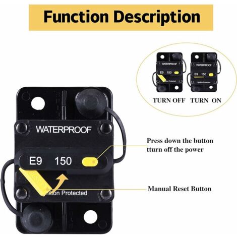150A Circuit Breaker, 12V-48V DC Circuit Breaker with Manual Reset ...