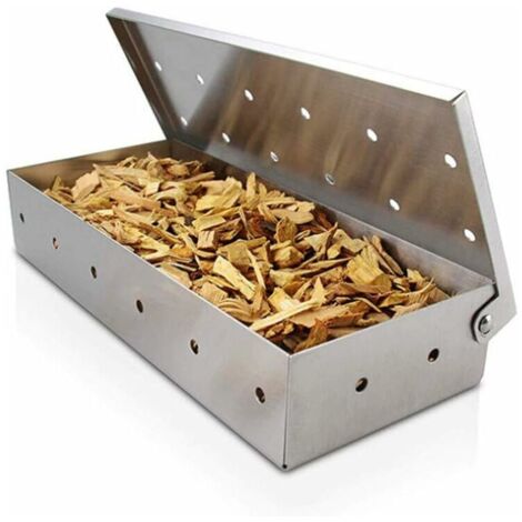 Smoker Box, charcoal barbecue box, hinged lid Thick barbecue accessories