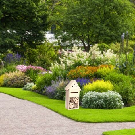 Garden Wooden Beehive Insect Nest Box Decor 12 7 23