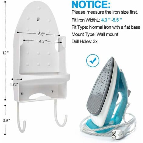 Wall Mounted Ironing Board Rack Electric Iron Bathroom Shelf Black