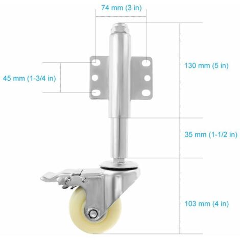 3 inch spring loaded door caster 220lbs heavy duty rubber door wheel ...