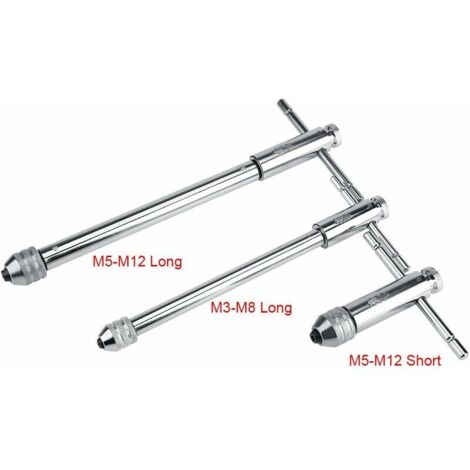 M3-M8 T-Handle Adjustable Ratchet Screwdriver for Tap and Die Set (M3 ...
