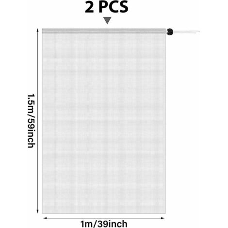 Set of 2 Plant Protection Nets with Drawstring, Garden Netting