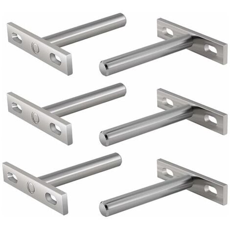 Pink 6 Pieces Metal Brackets for Floating Shelf, 3 Inch Hidden Fixings ...