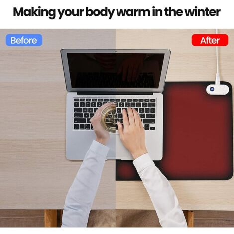 Heated Desk Pad, Heated Mouse Pad- 31.5 x 13 inch, 3 Gear Heated Mouse ...