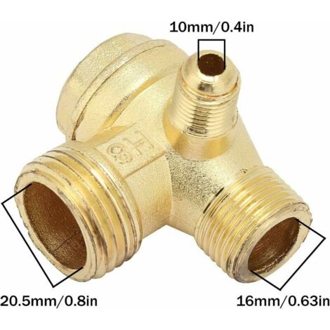 Snow3 Port Zinc Alloy Male Air Compressor Check Valve Threaded Check ...