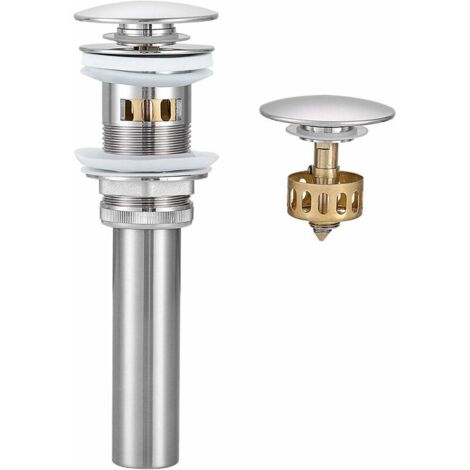 Retractable drain plug for basin sink, with integrated anti-clogging ...