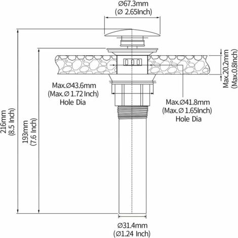 Retractable drain plug for basin sink, with integrated anti-clogging ...
