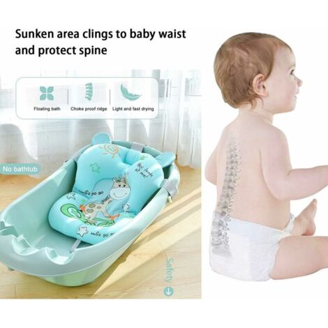 0 12 Months Newborn Non Slip Hanging Bath Pillow Pink 1pcs