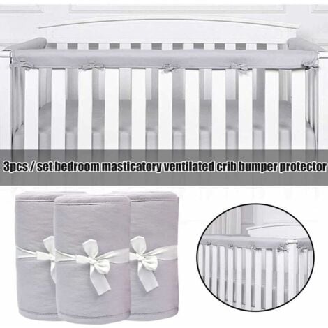 Set of 3 Padded Crib Rail Protectors, In Crib Rail Covers, In Crib ...