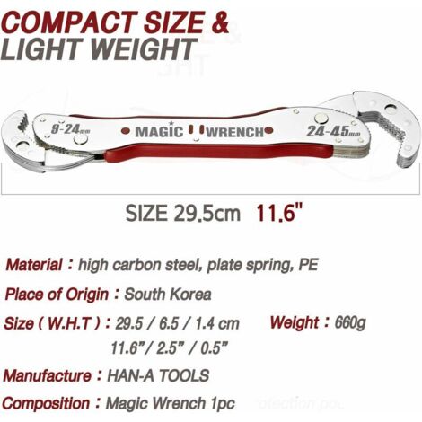 Magic Wrench Universal Adjustable Automatic Ratchet Works Like a Pop ...