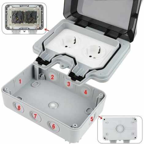 orchidwaterproof Wall socket Double outdoor socket IP66 weatherproof ...