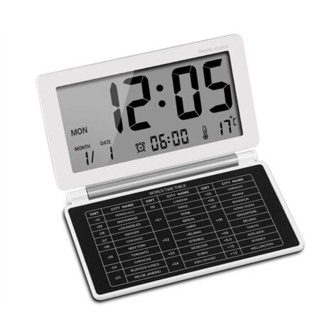 LCD alarm clock, ultra-thin, foldable, portable