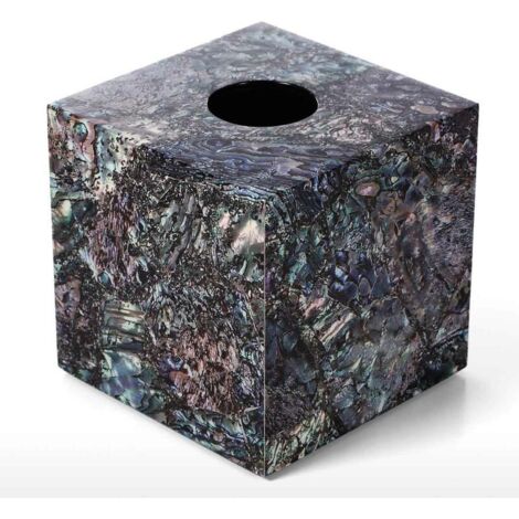 Moon-Place Tissue Box Shell Abalone Stripes Piano Wood Baking Varnish ...