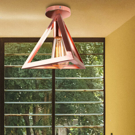 Set of 2 Industrial design ceiling light, triangle cage, modern ceiling ...