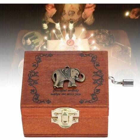Handmade Wooden Music Box Music Box Best Gift for Kids Friends A