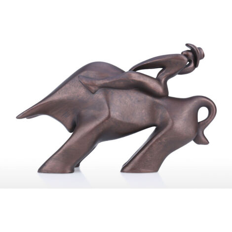 Orchid-Bull Knight Retro Resin Sculpture Abstract Animal Ornament ...