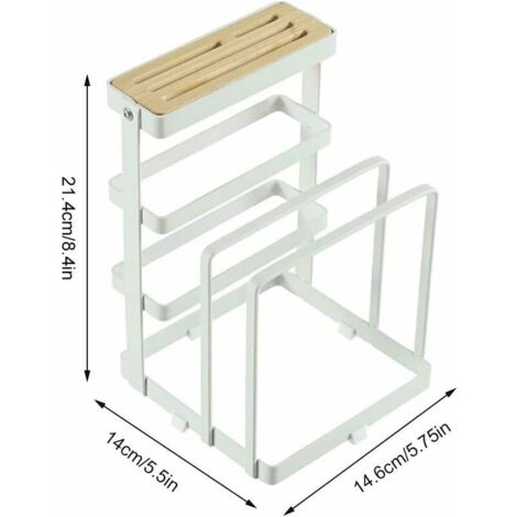 Cutting Board Rack Iron Kitchen Storage Shelf Wrought Iron Board Rack Tools