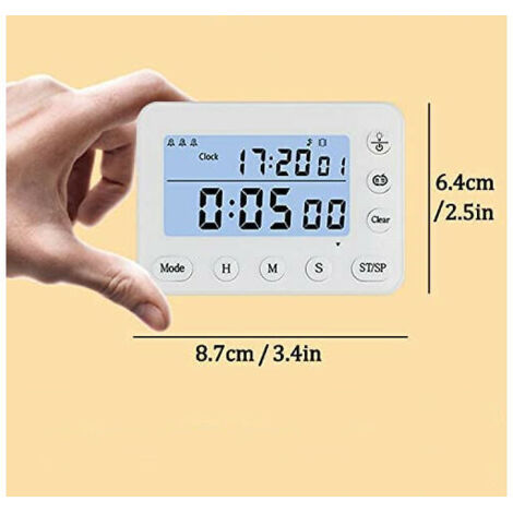 Rechargeable digital interval timer, on/off function, adjustable volume ...