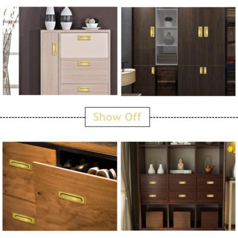 Recessed Handle, Brass Cabinet Hardware Flush Pull, Recessed Invisible ...