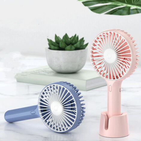 Portable USB Charging Fan Mini Portable Charging Stand Fan (Pink)