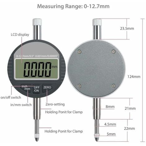 LED Digital Micrometer 0.001mm/0.00005'' Precision Gauge Digital ...