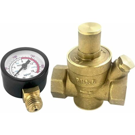 DN20 Brass Water Pressure Reducer with Adjustable Pressure Reducing ...