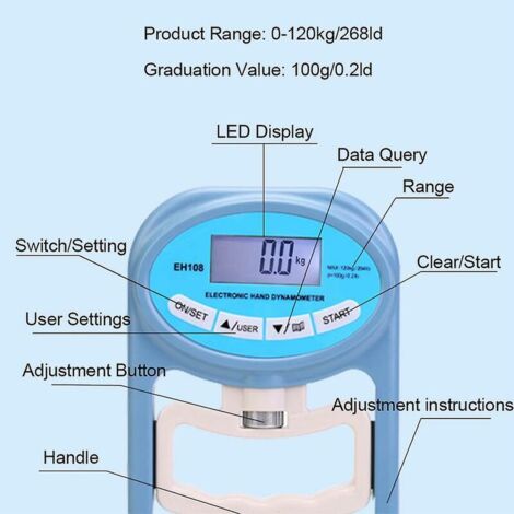 120kg digital dynamometer digital grip strength meter automatically ...