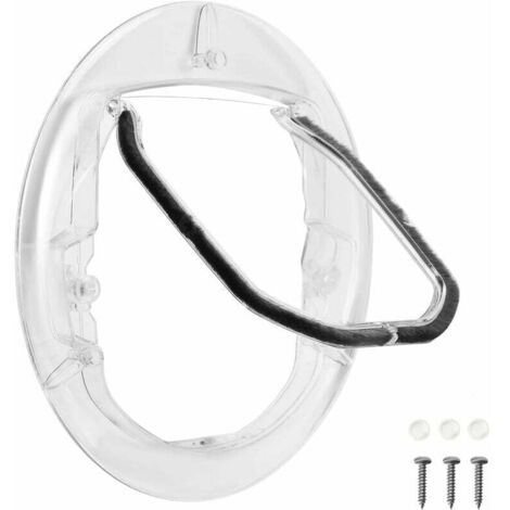 4 Way Clear Pet Door, Round Cat Flap with Door Liner Kit