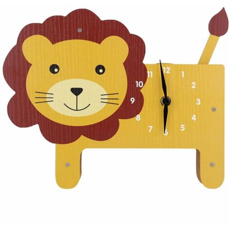 Snow-Clock cartoon animal Rocking lion clock Wooden MDF clock Children ...