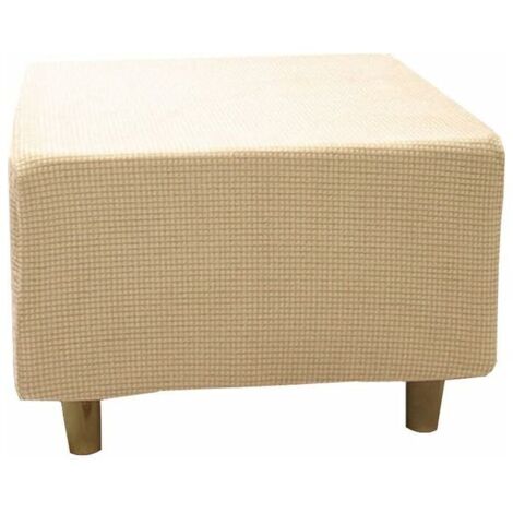 Square Stretch Pouf Covers, Footstool Cover Furniture Protector Stool ...