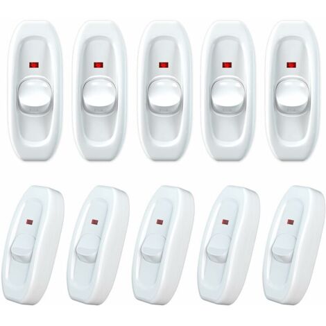 Home Appliance Push Button Switch with Pilot Light Wire Switch - 10pcs