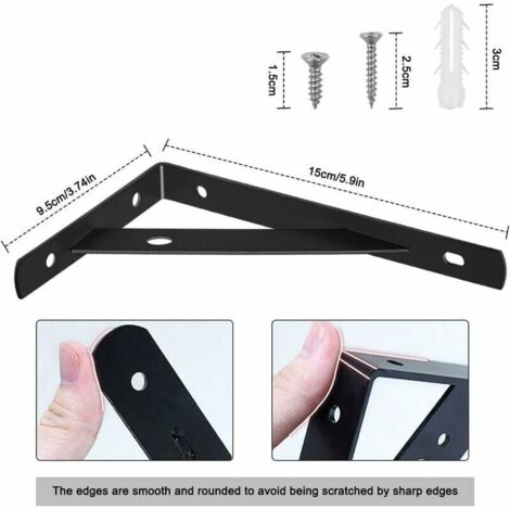 Snow4PCS Shelf Brackets, Wall Mounted Shelf Brackets, Heavy Duty ...