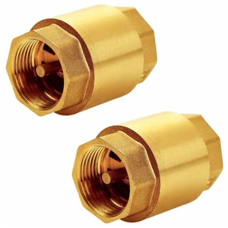 Brass Check Valve 3/4 Female Thread One Way Check Valves (2pcs)