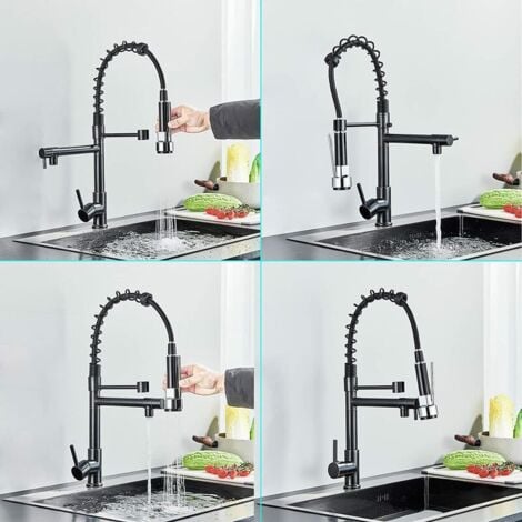 Pink Kitchen Faucet, Spring Faucet Kitchen Mixer Tap, 360° Swivel, Cold ...