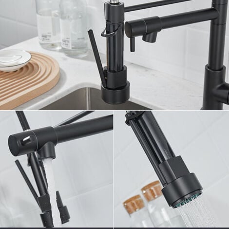 Pink Kitchen Faucet, Spring Faucet Kitchen Mixer Tap, 360° Swivel, Cold ...