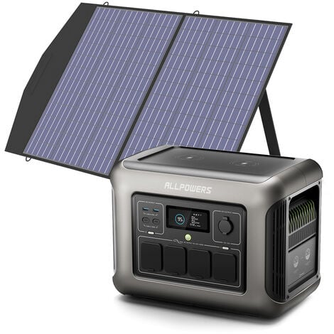 ALLPOWERS R1500 Portable Power Station with SP027 Solar Panel, 1800W 1152Wh LiFePO4 Fast ...