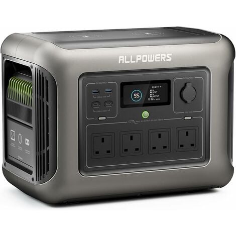 ALLPOWERS R1500 Portable Power Station, 1152Wh LiFePO4 Battery Backup w/ 4 1800W (3000W peak) AC ...