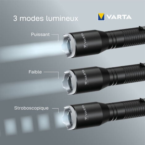 Varta Aluminium Light F20 Pro LED Lampe de poche à pile(s) 250 lm 35 h ...