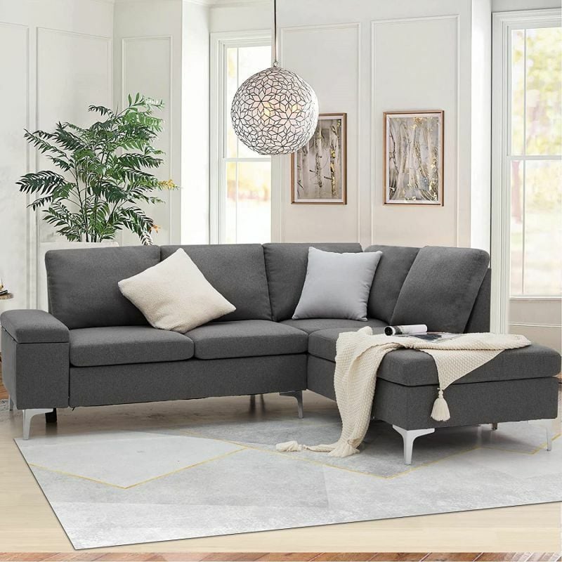 Right facing trudeau sectional sofa with storage store