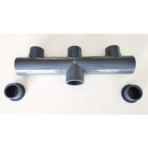Collecteur PVC 50mm PN16 / 3 entrées / 1 sortie/Femelle Male Ø 5cm