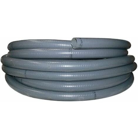 Couronne Rouleau 50M Tuyau PVC Gris Pression Souple à coller Ø 40mm diamètre/Bassins et Piscines