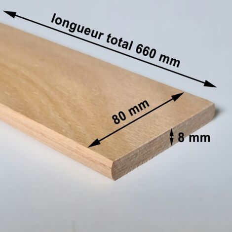 Latte 66 cm 660mm Largeur 80mm épaisseur 8mm bois hêtre durable Sommier ...