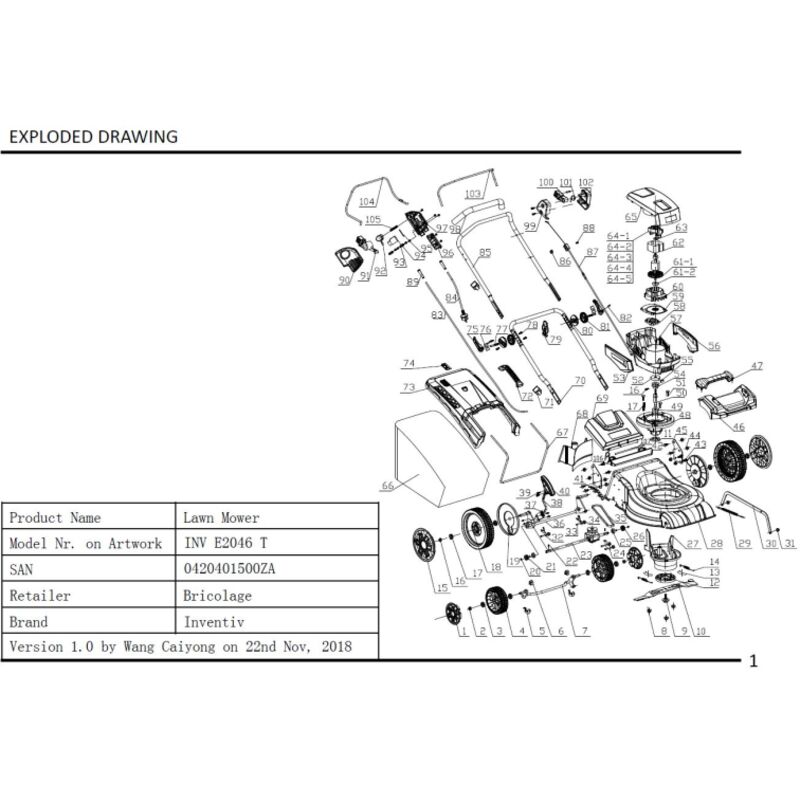 Panneau de câbles - 01500ZA098 pour INV E2046 T