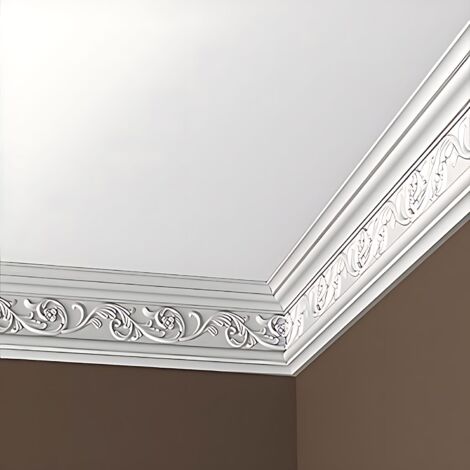 Corniche 150163 Profhome Moulure décorative style Rococo-Baroque blanc 2 m