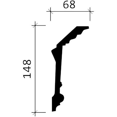 Corniche 150163 Profhome Moulure décorative style Rococo-Baroque blanc 2 m