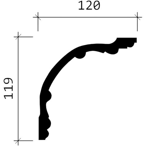 Corniche 150167 Profhome Moulure décorative style Rococo-Baroque blanc 2 m