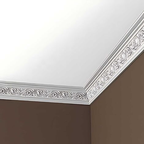 Corniche 150274 Profhome Moulure décorative style Rococo-Baroque blanc 2 m