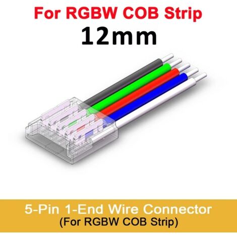 Connettore per LED COB e SMD RGBW a 5 pin da Striscia ad Alimentazione 12mm