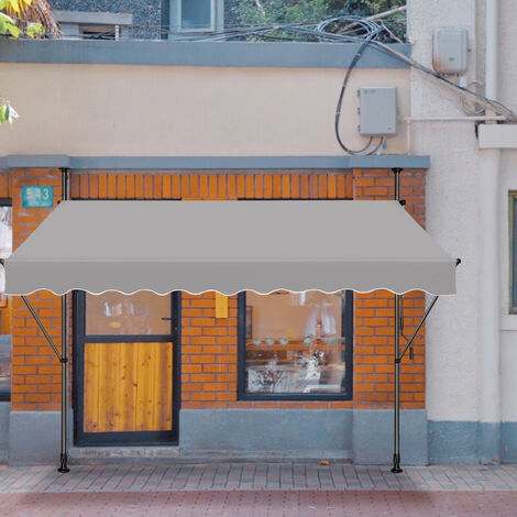 Store extérieur 250 x 120 cm Gris Store banne Manuel rétractable avec ...
